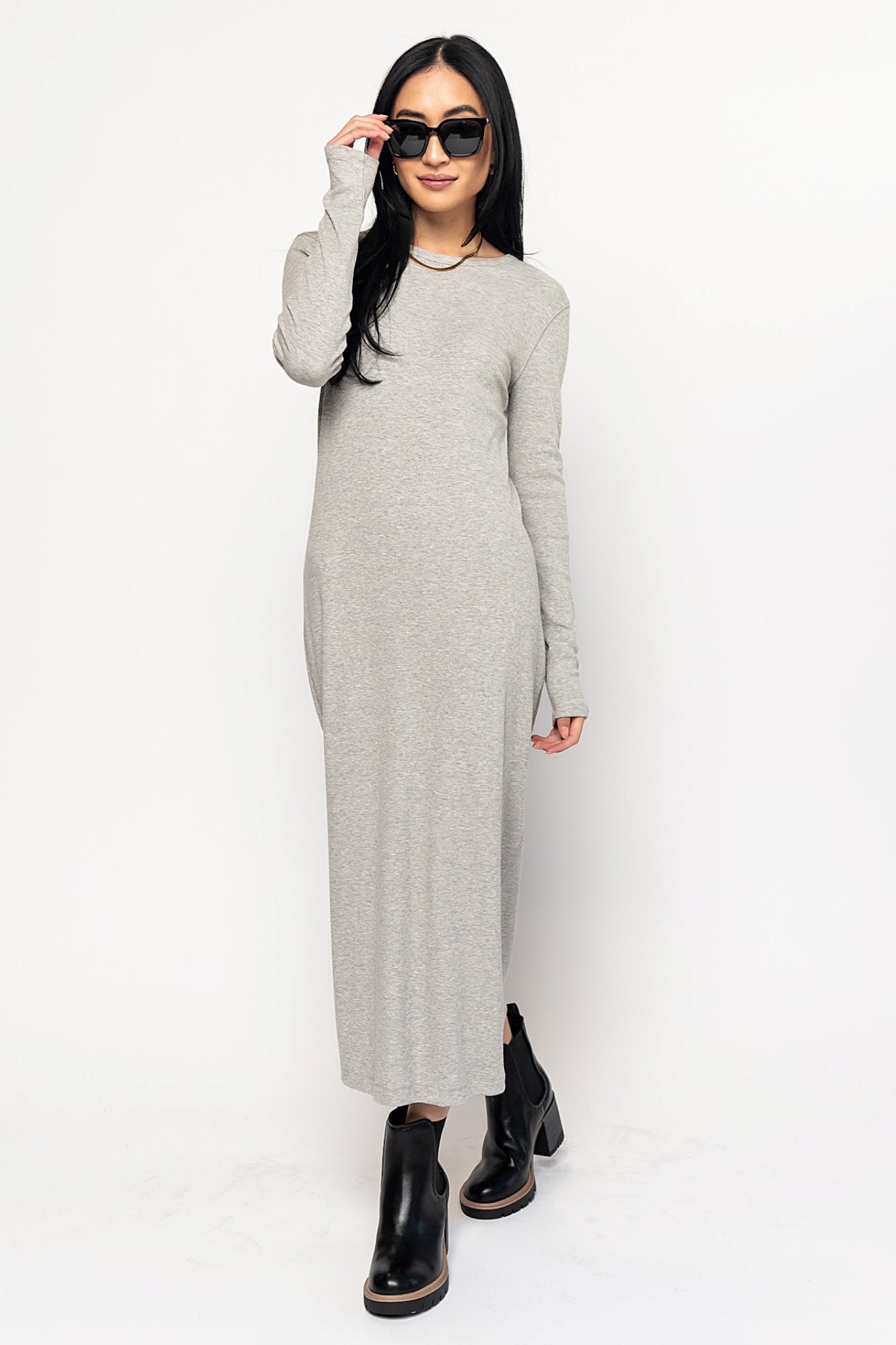 Quincy Dress in Grey - FINAL SALE – Holley Girl